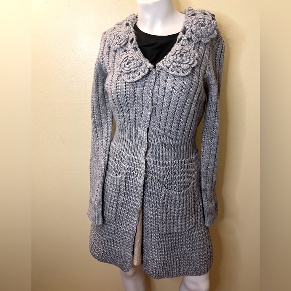 Boston Proper | Sweaters | Boston Proper Crocheted Embellished Snap ...